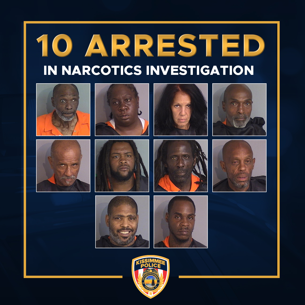 Operation Leads to 10 Arrests in Narcotics Investigation