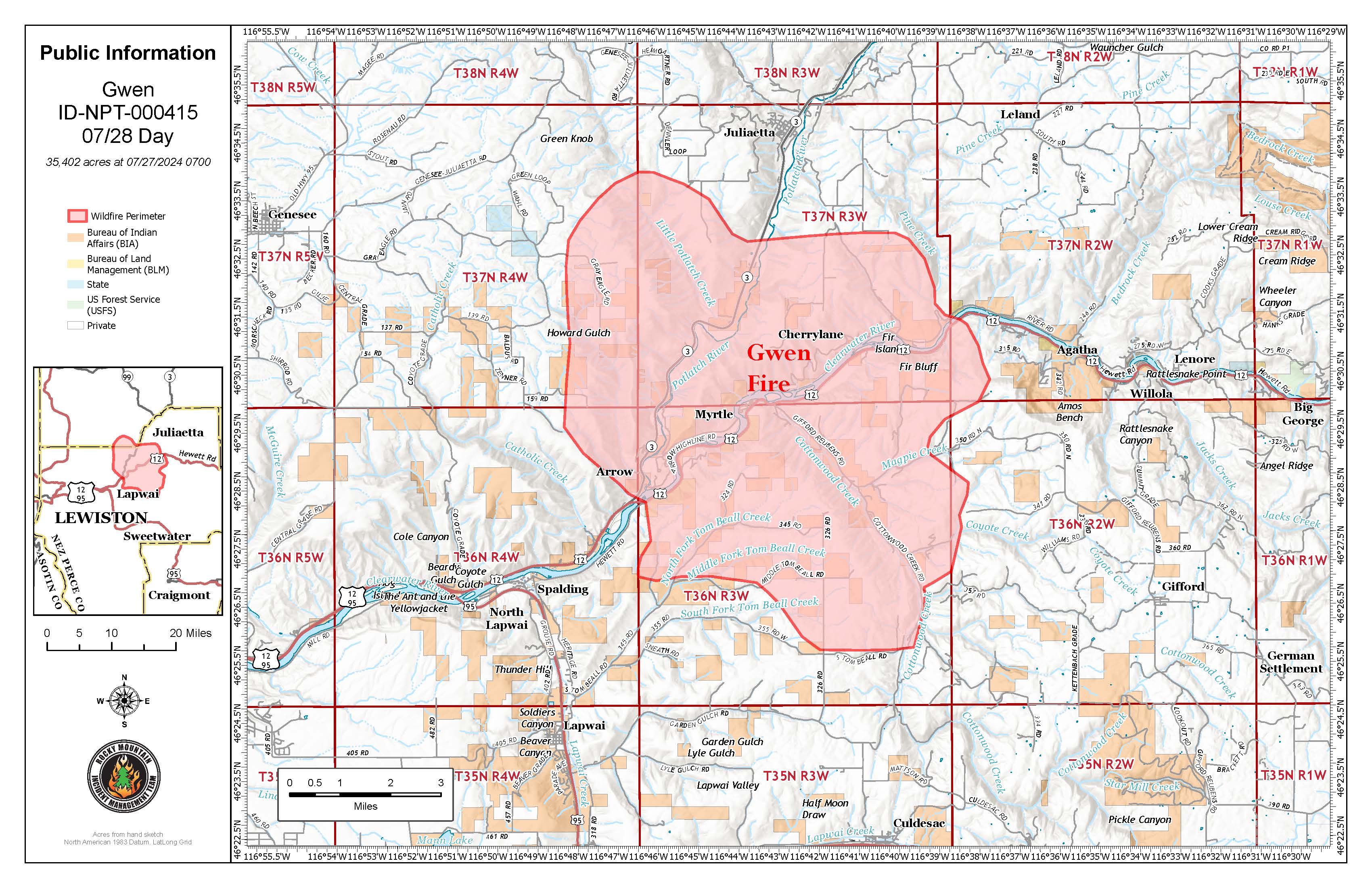 Wildfire Alert: Gwen Fire – Current as of 9:00 AM PT on 7/28/24