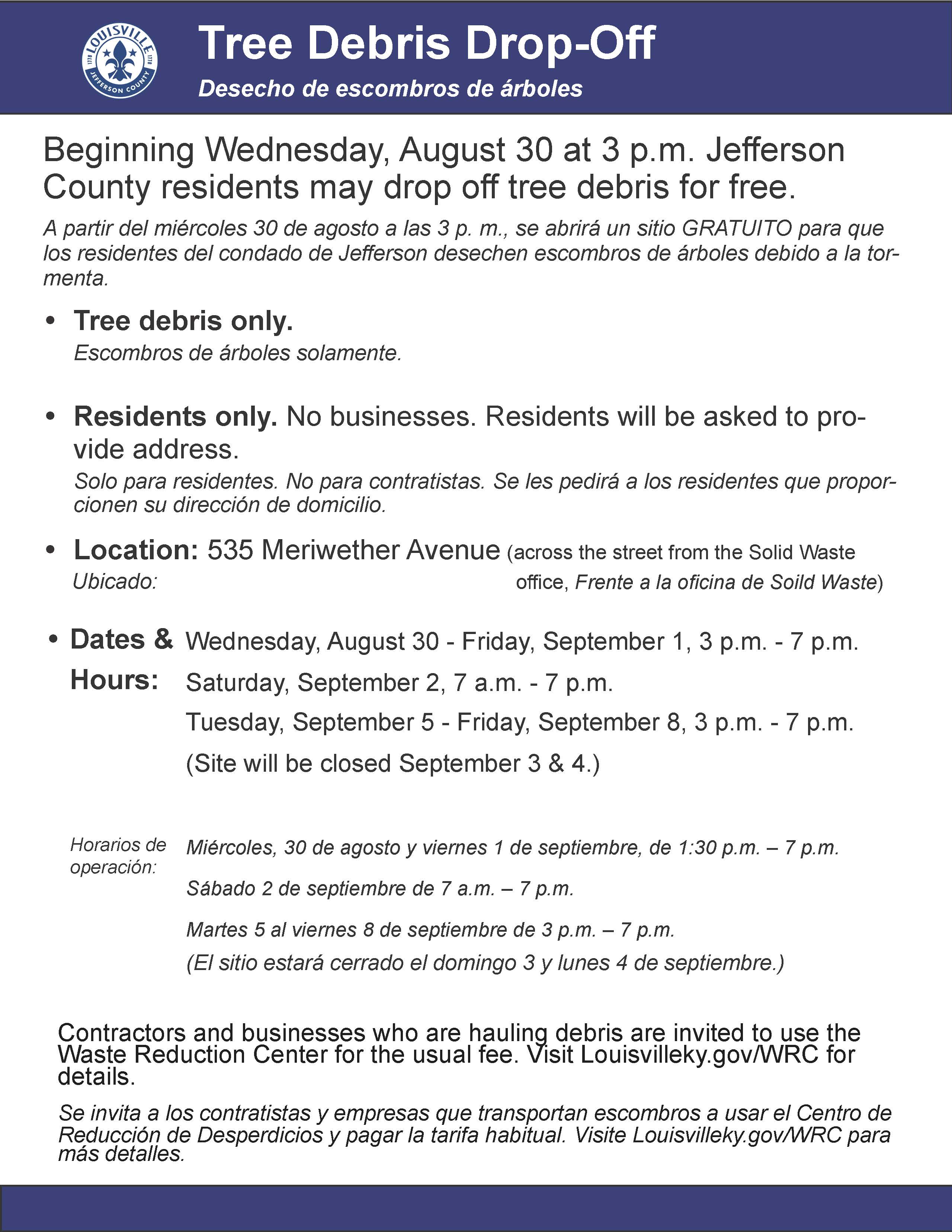 District 23 Update - Storm Debris Drop Off