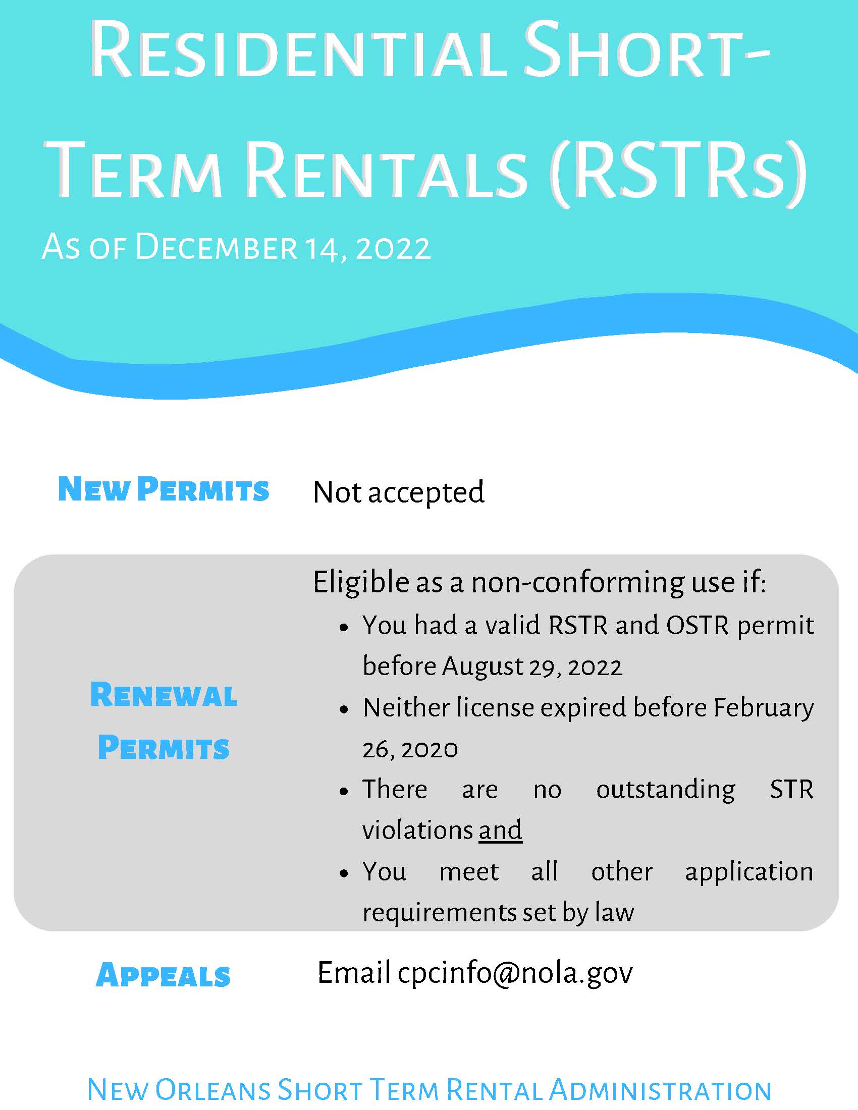 Short Term Rental Administration - Announcements - Current Holders of ...