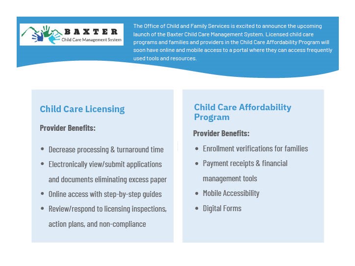 Coming in 2025: Baxter Child Care Management System!