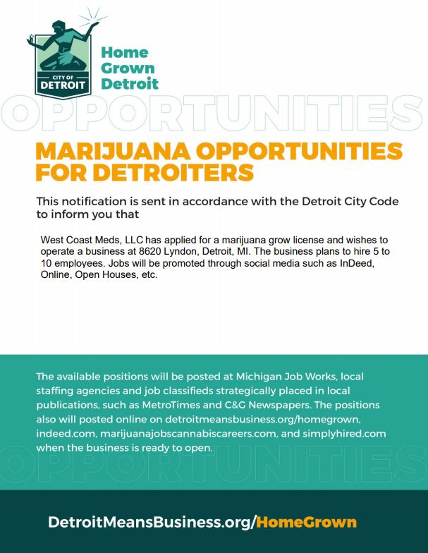 Marijuana Business Related Opportunities for Detroiters in District 7