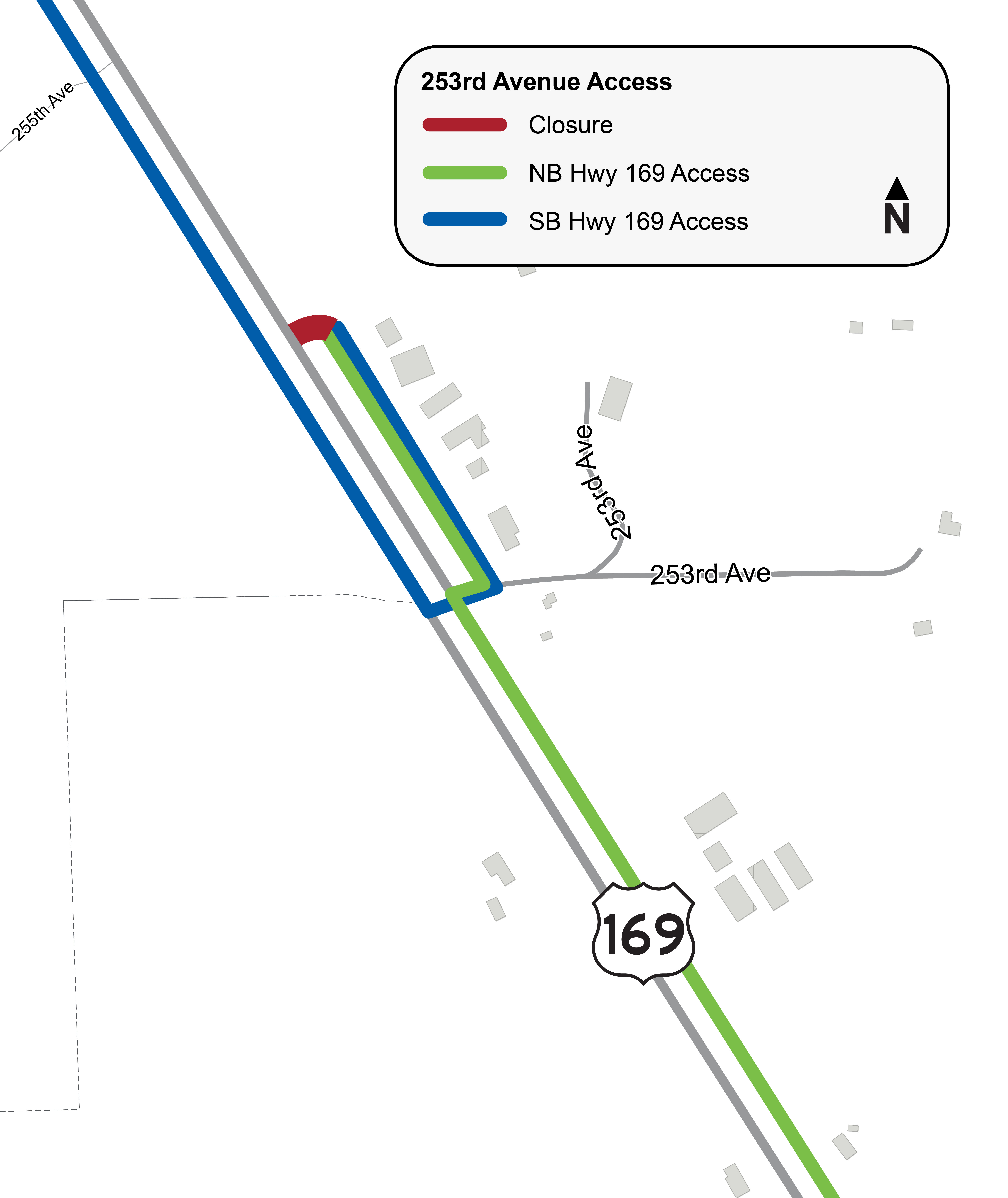 Hwy 169 traffic shift and local access changes begin Sept. 8