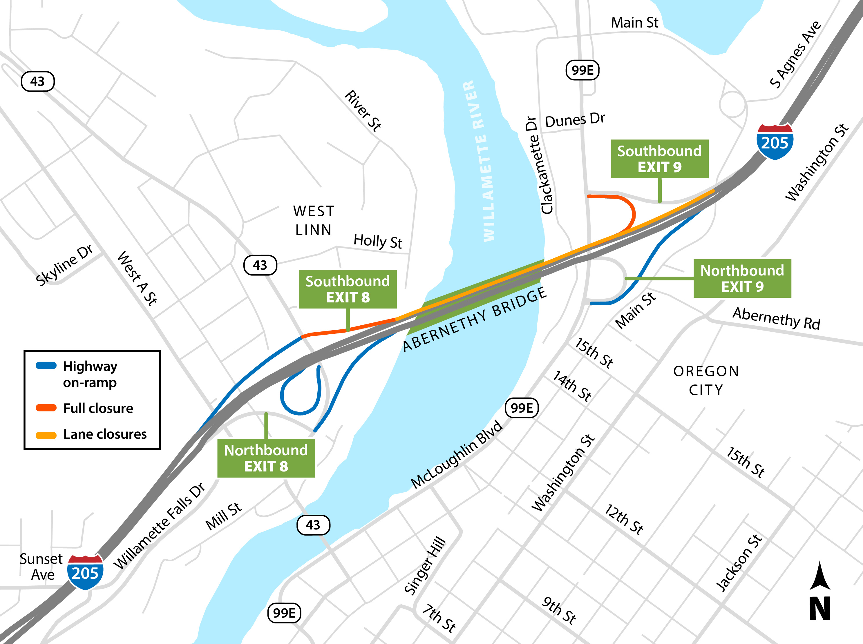 I-205 Improvements Project: SB I-205 Upcoming Traffic Impacts for Jan ...