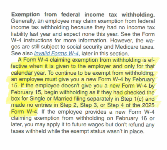 Employees Claiming EXEMPT in 2025