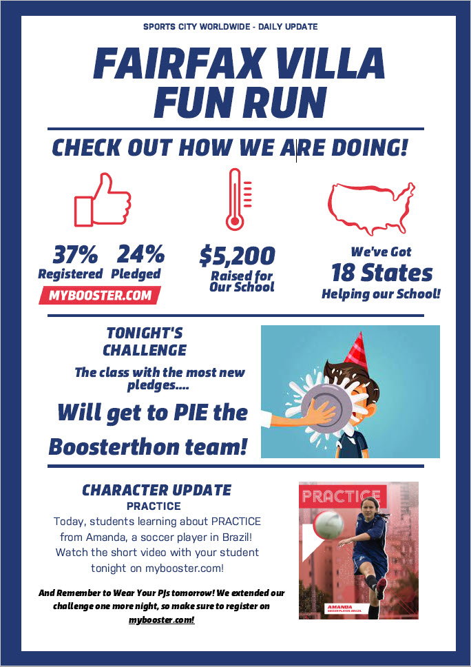 Boosterthon Team Day 2 Recap | Fairfax Villa Elementary Schools