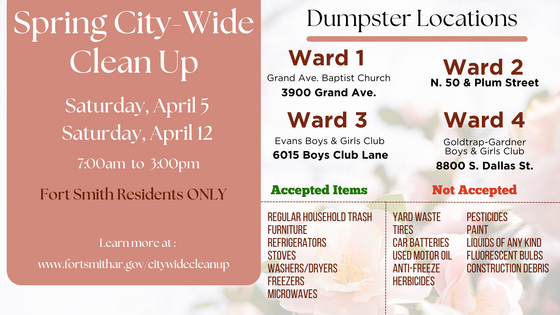 Final Citywide Clean Up Event – April 12