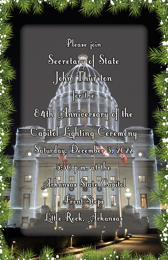 State Capitol Lighting Ceremony & Holiday Hours