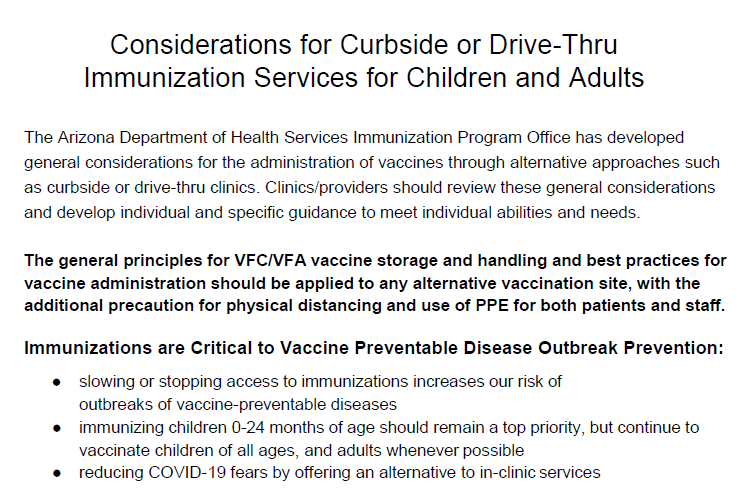 Considerations for Curbside or Drive-Thru Immunization Services for ...