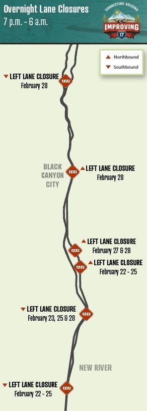 Plan for overnight lane closures on Interstate 17 as preliminary work ...