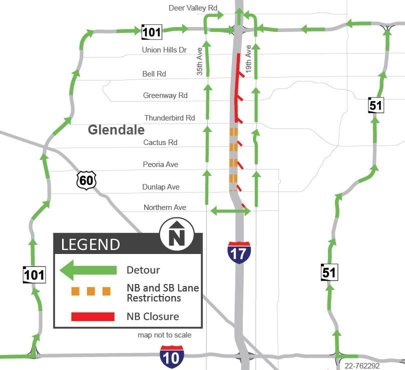 I-17 lane and ramp closures planned for Sept. 16 - 19