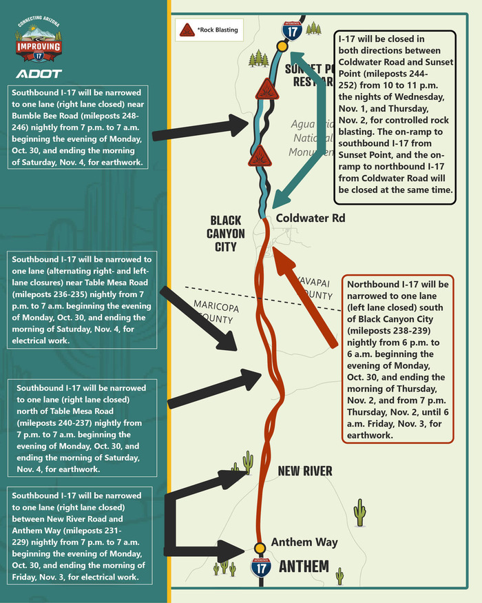 Drivers on Interstate 17 should plan for nightly lane restrictions and ...