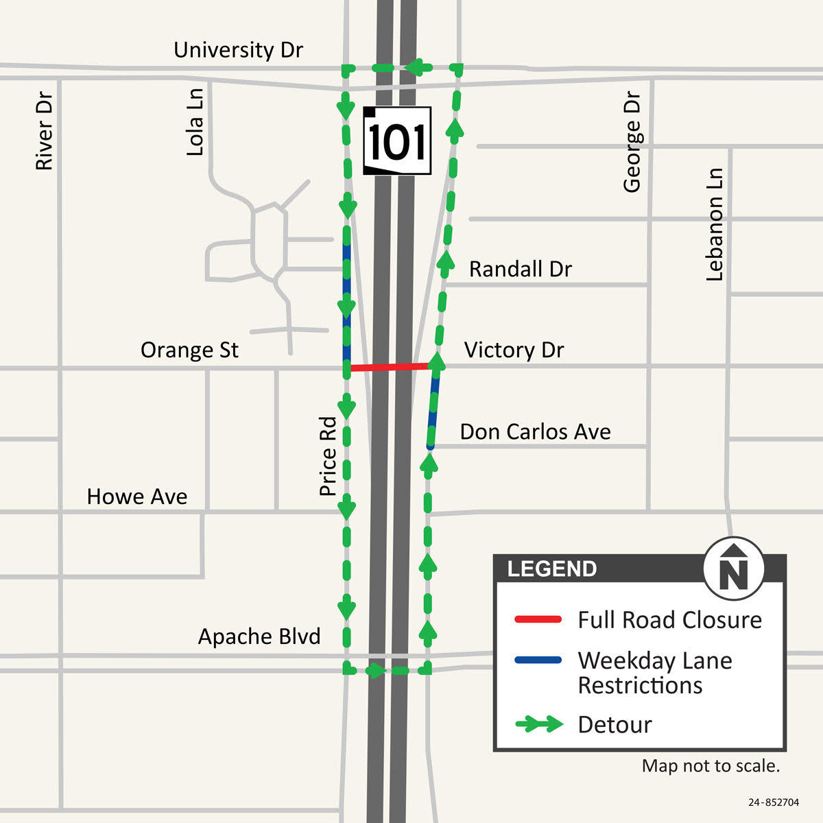 Loop 101 overpass at Victory Drive scheduled to close for several weeks ...
