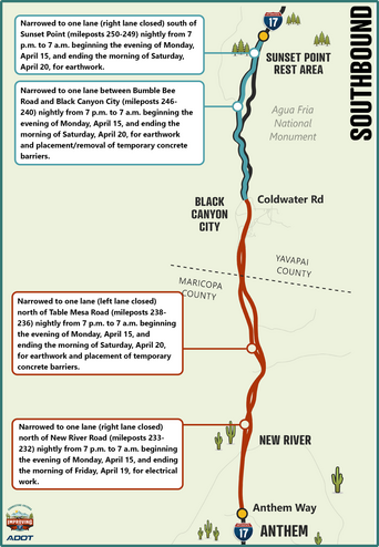 Drivers on Interstate 17 should plan for nightly lane restrictions in ...