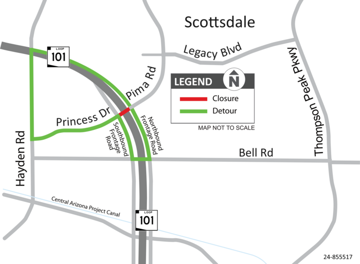 Northbound Loop 101 and Princess Drive/Pima Road overnight closure May ...