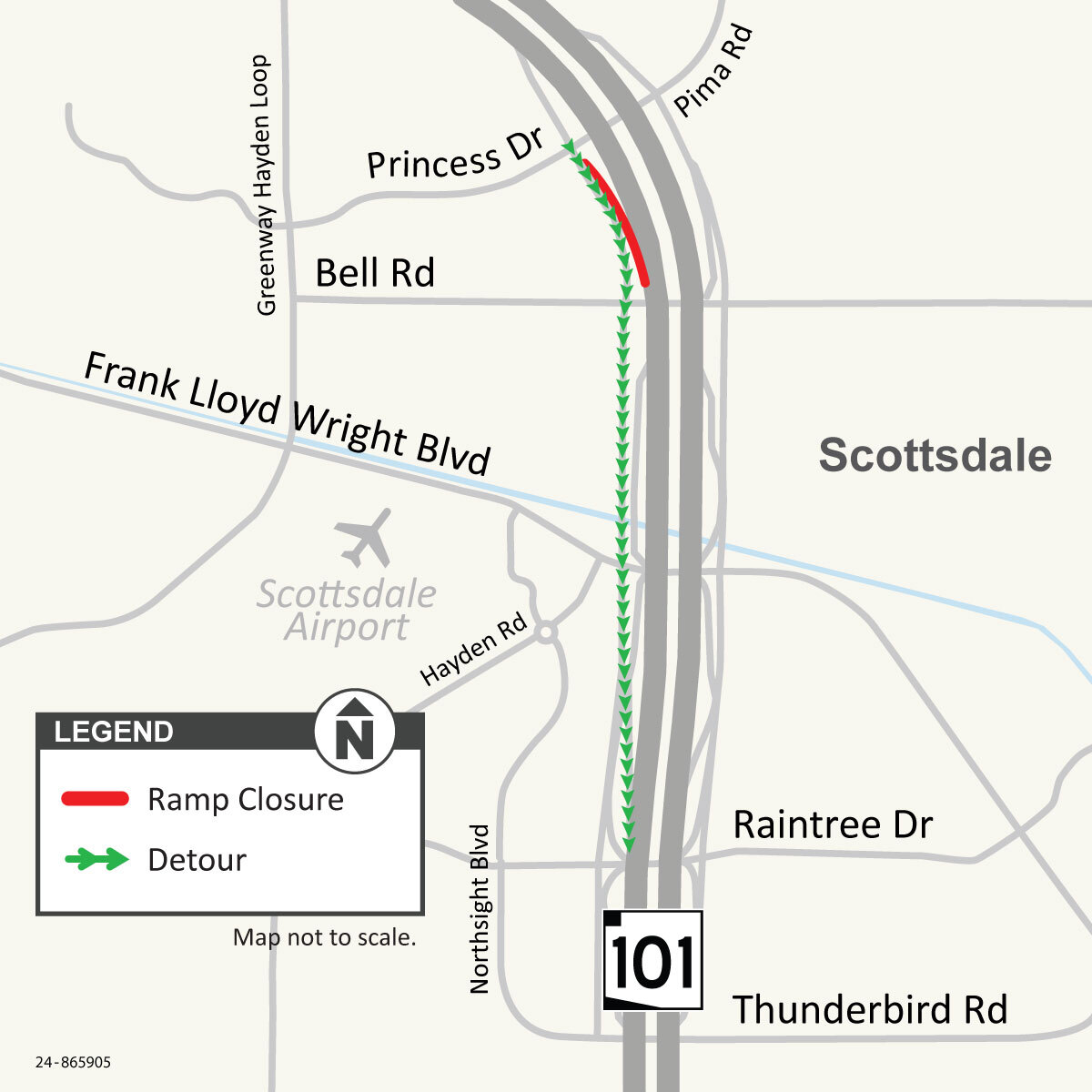 UPDATE: Southbound Loop 101 on-ramp at Princess Drive/Pima Road to be ...