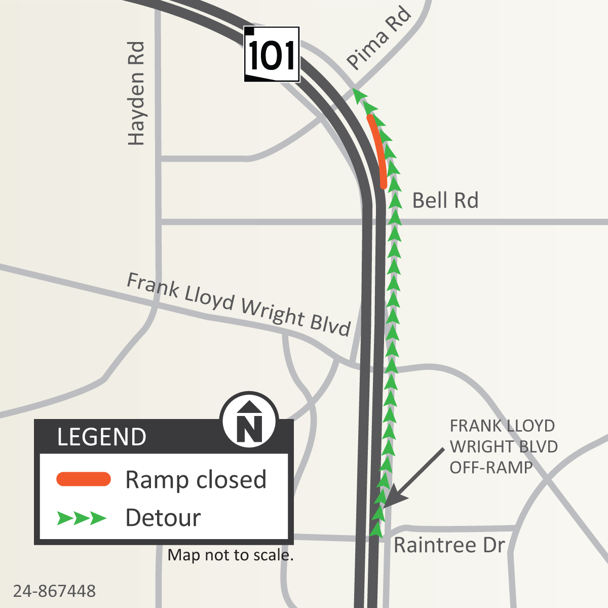 UPDATE: 60-day closure of northbound Loop 101 off-ramp at Princess ...