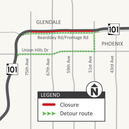 Reminder: Eastbound Loop 101 closed from 75th to 51st avenues as ...