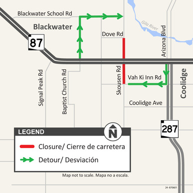 Plan for lane closures on Skousen Road at SR 87 in Coolidge Nov. 18 ...