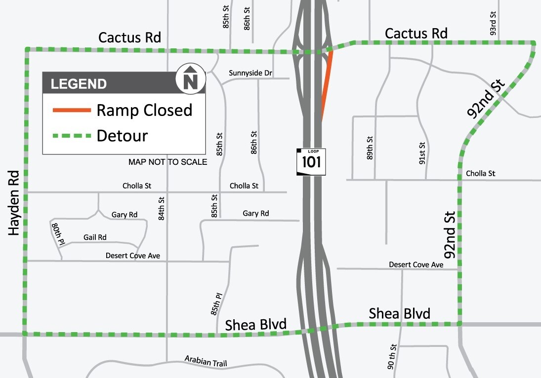Nightly closures of Bell Road at Loop 101 and the northbound off-ramp ...