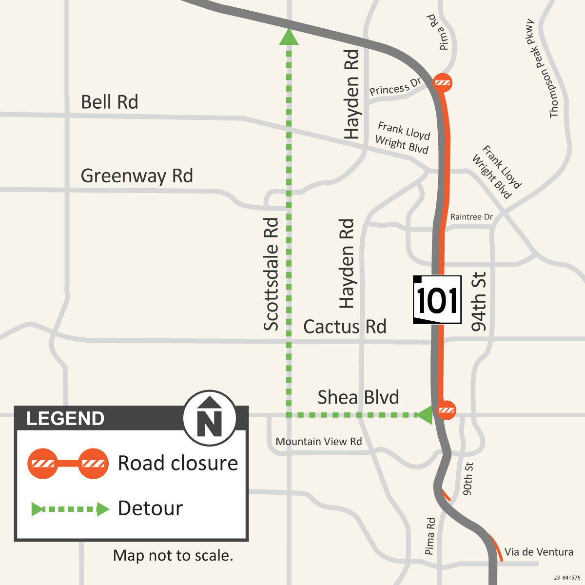 Northbound Loop 101 in North Scottsdale to be closed Feb. 28 - March 3