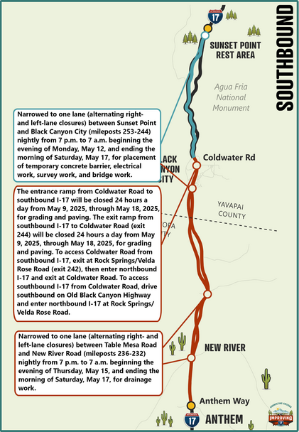 Drivers on Interstate 17 should plan for overnight lane restrictions ...