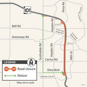 Reminder: Southbound Loop 101 closed in north Scottsdale Aug. 1-4