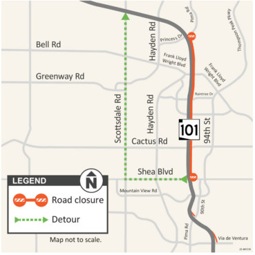 Northbound Loop 101 closed between Shea Boulevard and Princess Drive ...