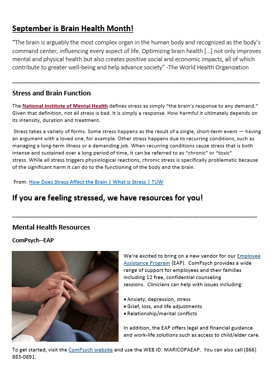 September is Brain Health Month