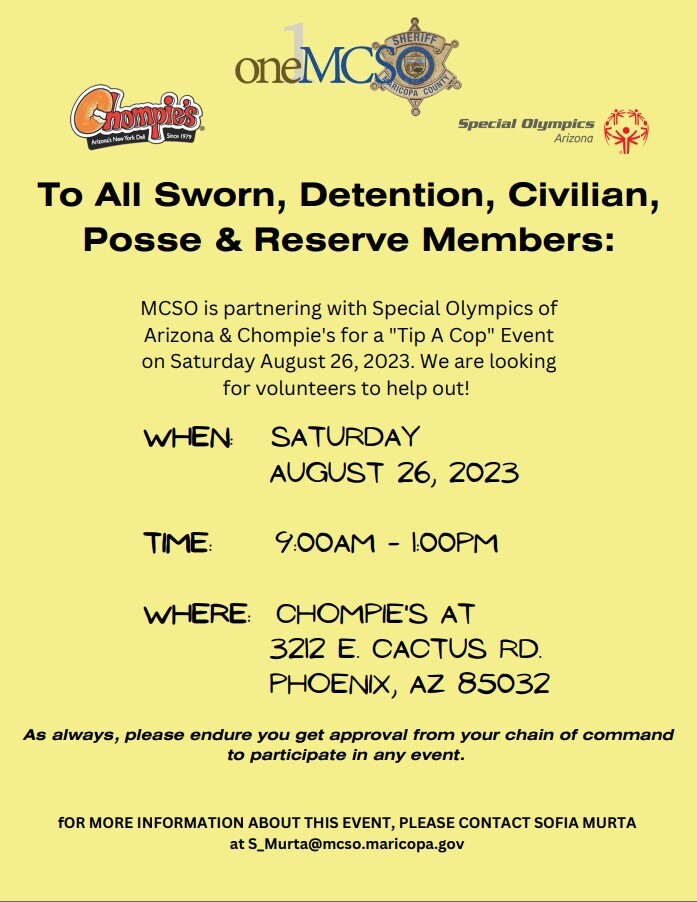 Tip a Cop Event - August 26, 2023