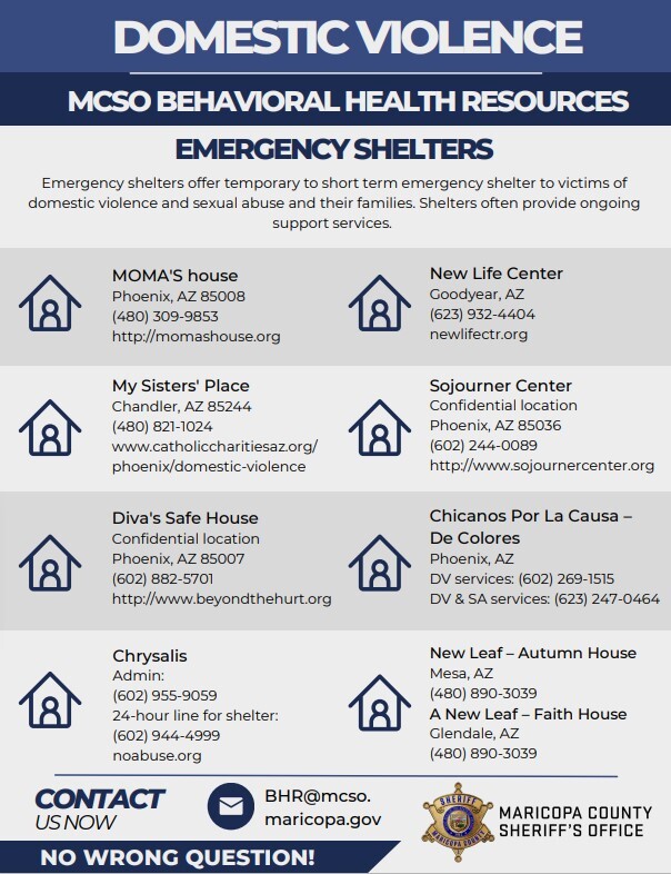 MCSO Behavioral Health Resource Line - Domestic Violence