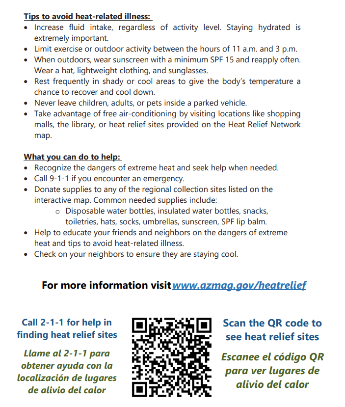 MCSO Behavioral Health Resource Line - Heat Relief