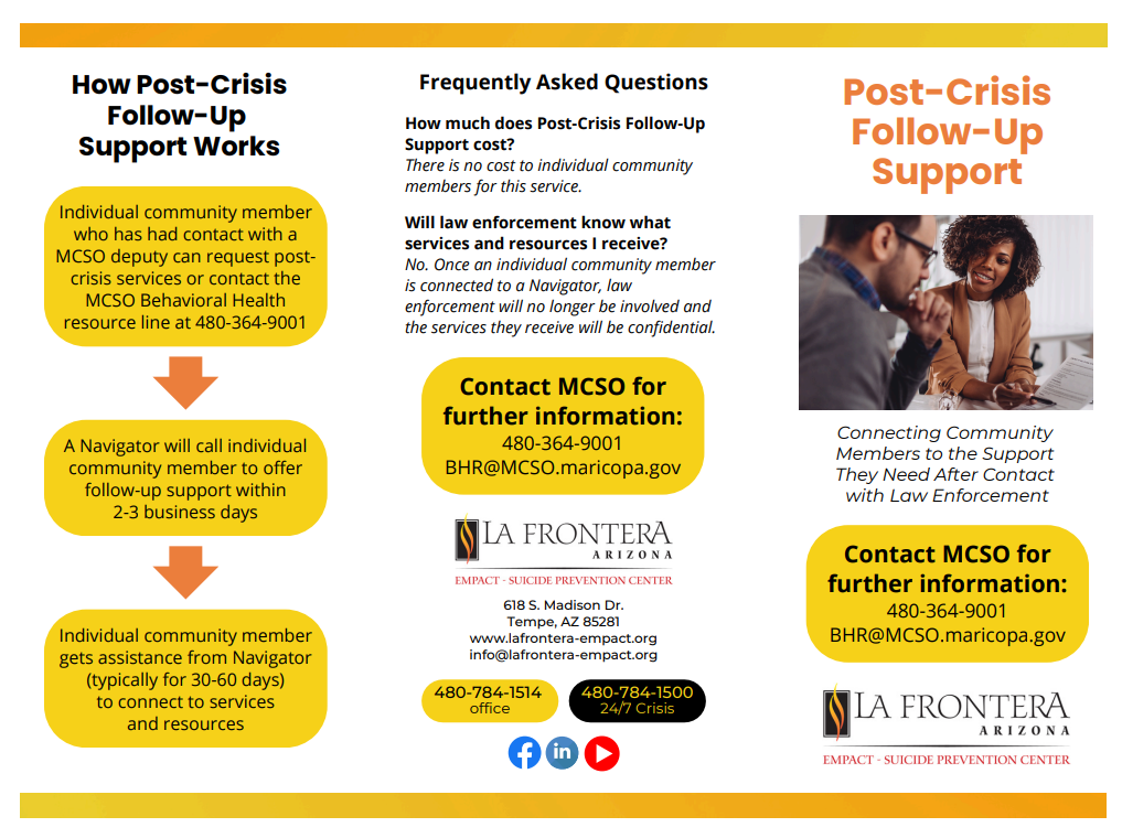 MCSO Behavioral Health Resource Line - Post-Crisis Navigation