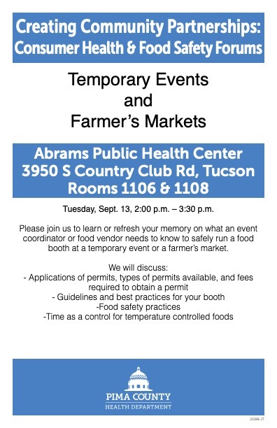 Consumer Health and Food Safety hosting Community Forum