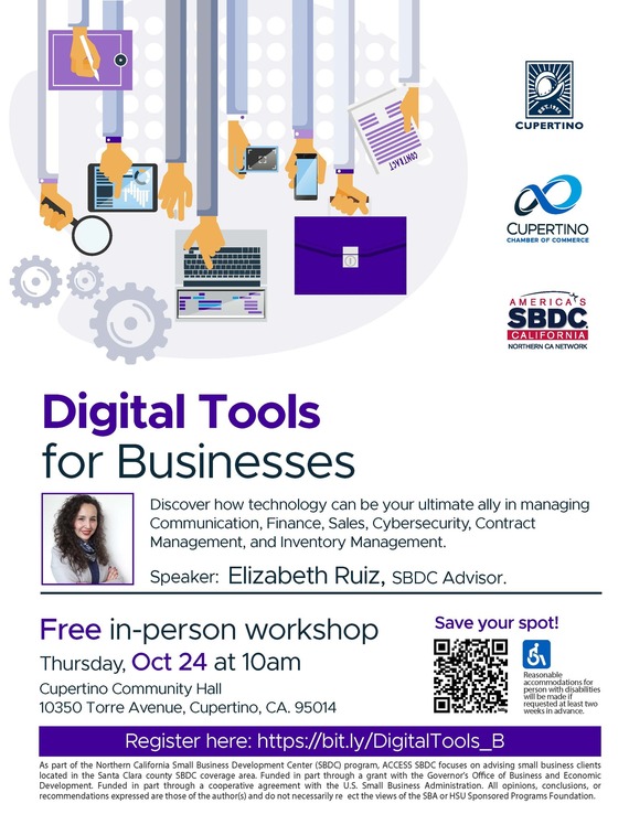 RSVP Now - Digital Tools Business Workshop on Thurs. 10/24