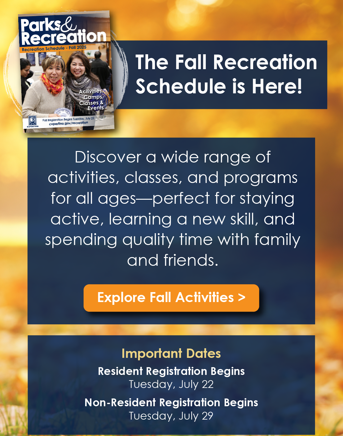 The Fall Recreation Schedule is Here!