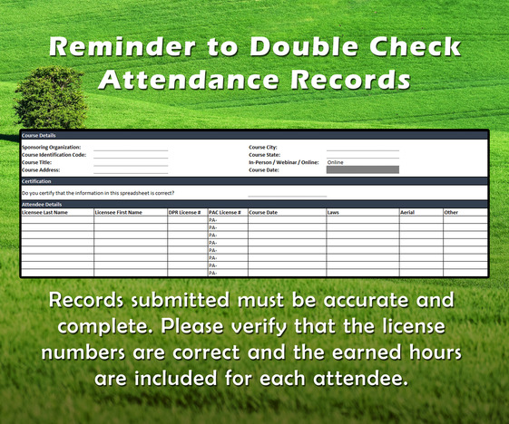 Reminder to Double Check Attendance Records