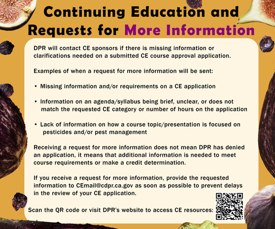 Continuing Education and Requests for More Information