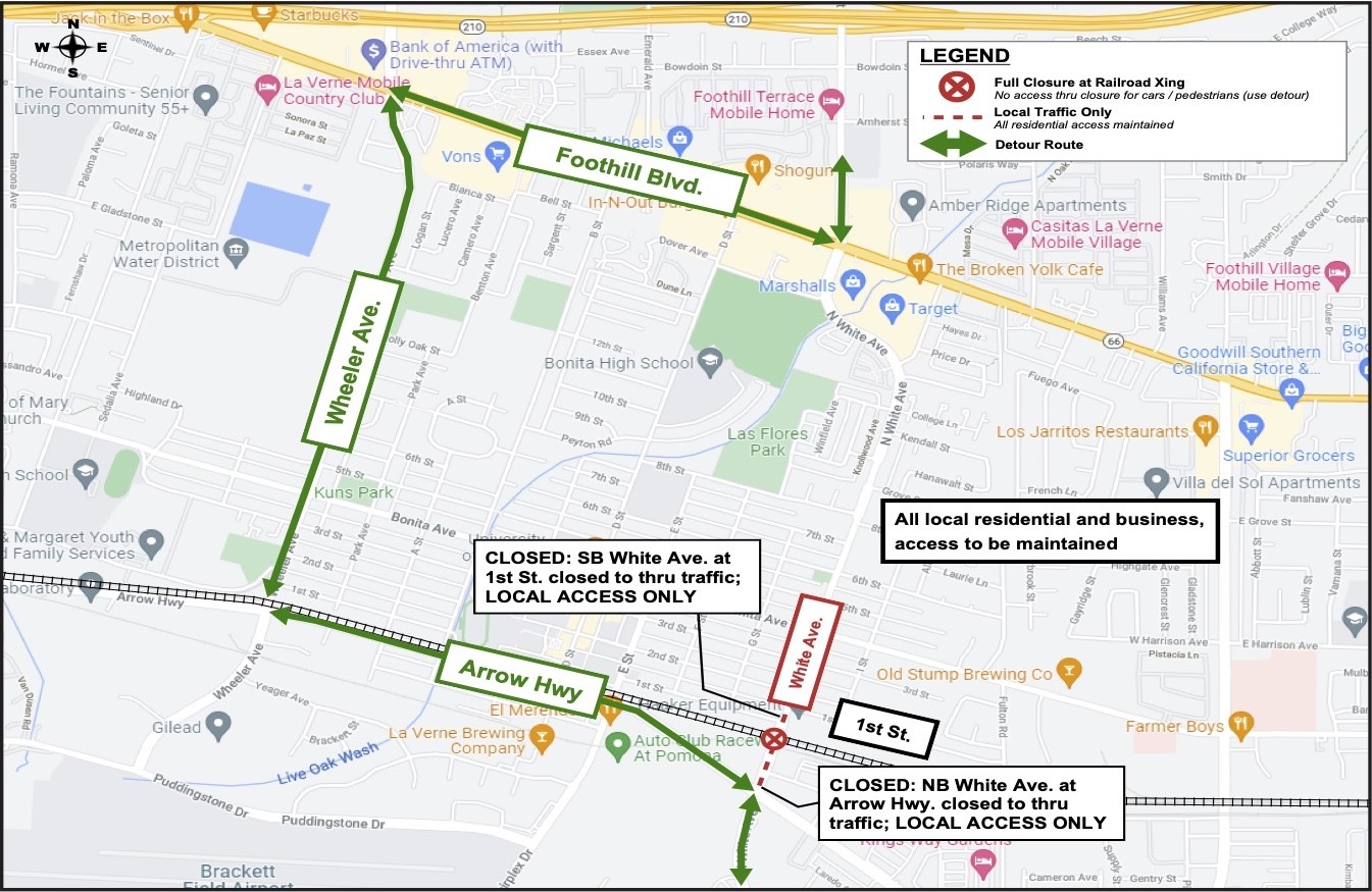 Foothill Gold Line Construction Alert - Full Street Closures of White ...
