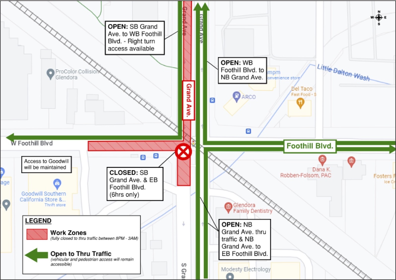 Foothill Gold Line Construction Alert - Nighttime Lane and Directional ...