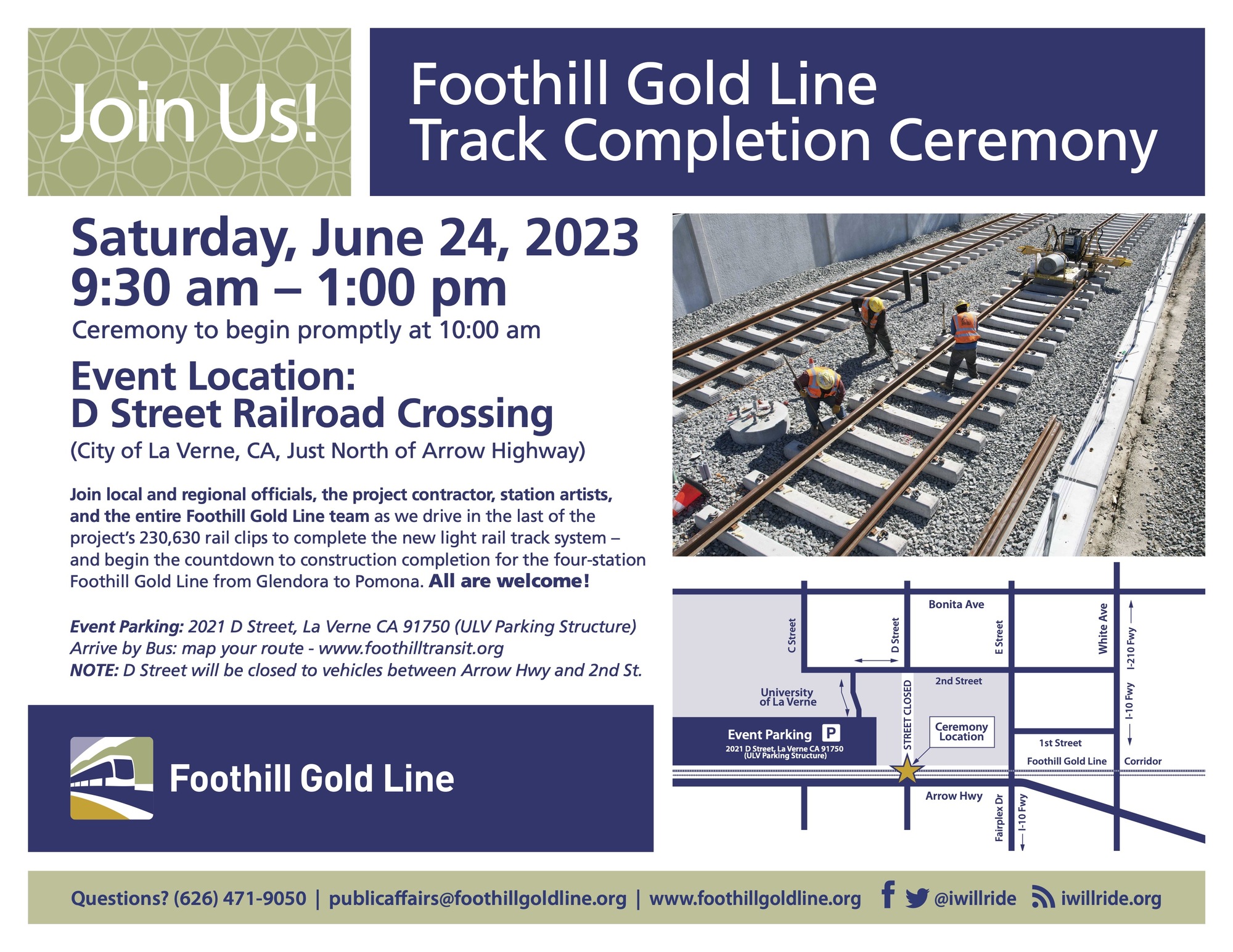 Foothill Gold Line E-News Update – May 2023 Project and Community Updates