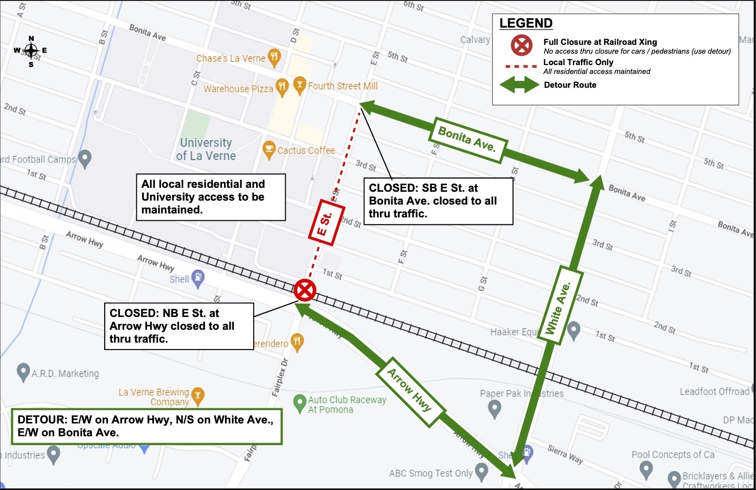Foothill Gold Line Community Alert - Full Street Closure of E St ...