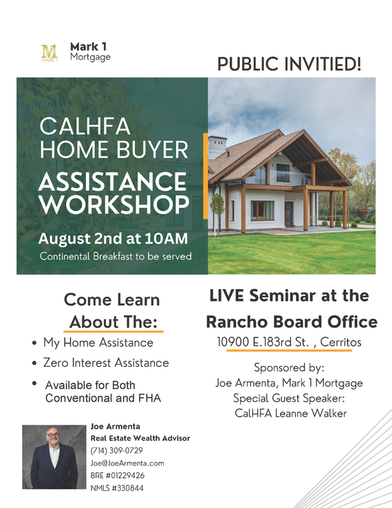 eNews: Join CalHFA at the FREE Home Buyer Assistance Workshop
