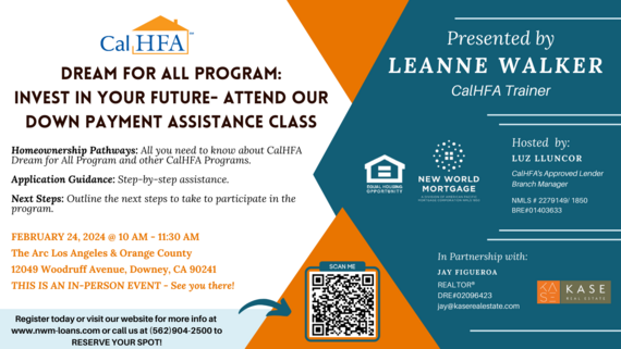 eNews: Join CalHFA at a FREE Homebuyer Workshop in Downey