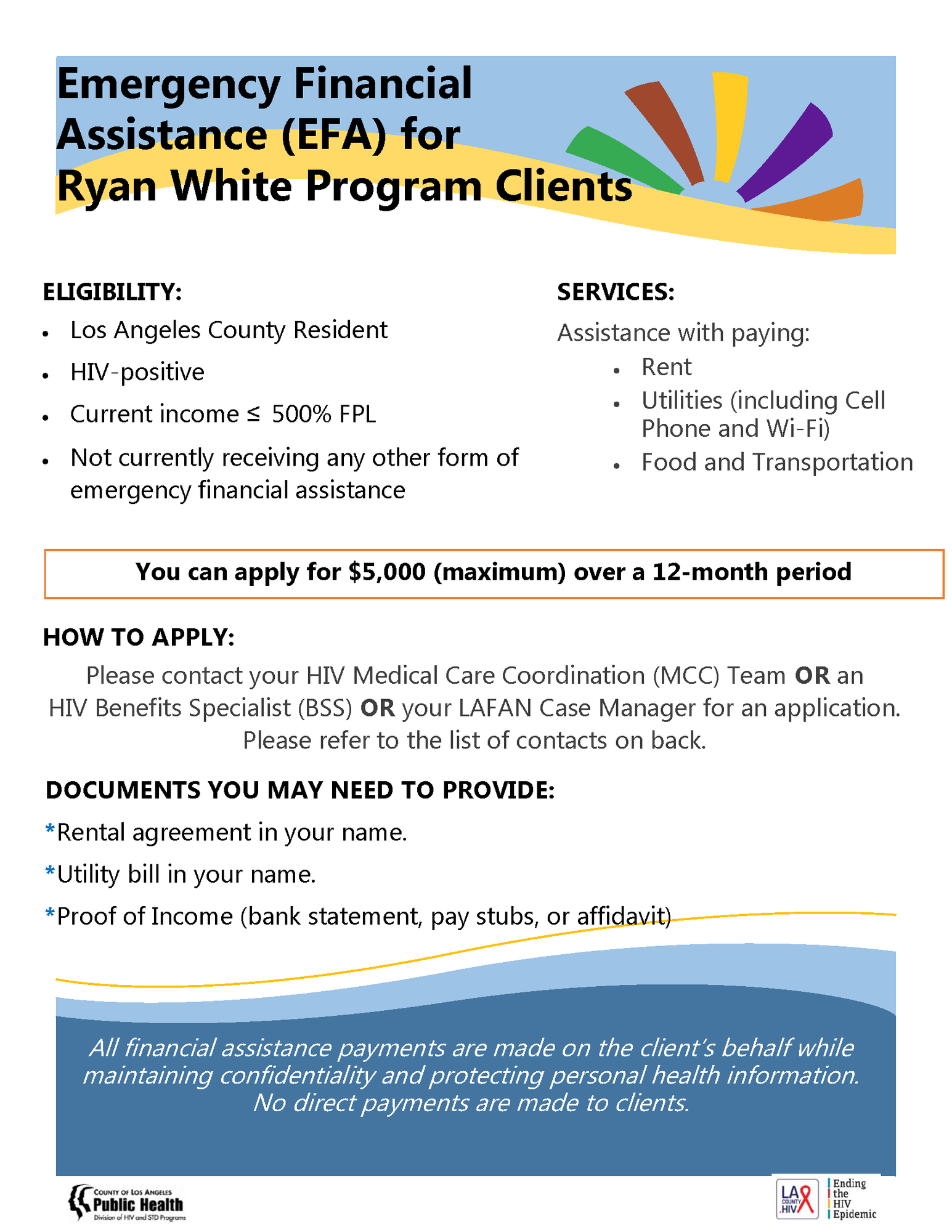 LOS ANGELES COUNTY COMMISSION ON HIV| **UPDATED** EMERGENCY FINANCIAL ...