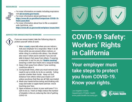 COVID-19 Safety: Workers’ Rights in California