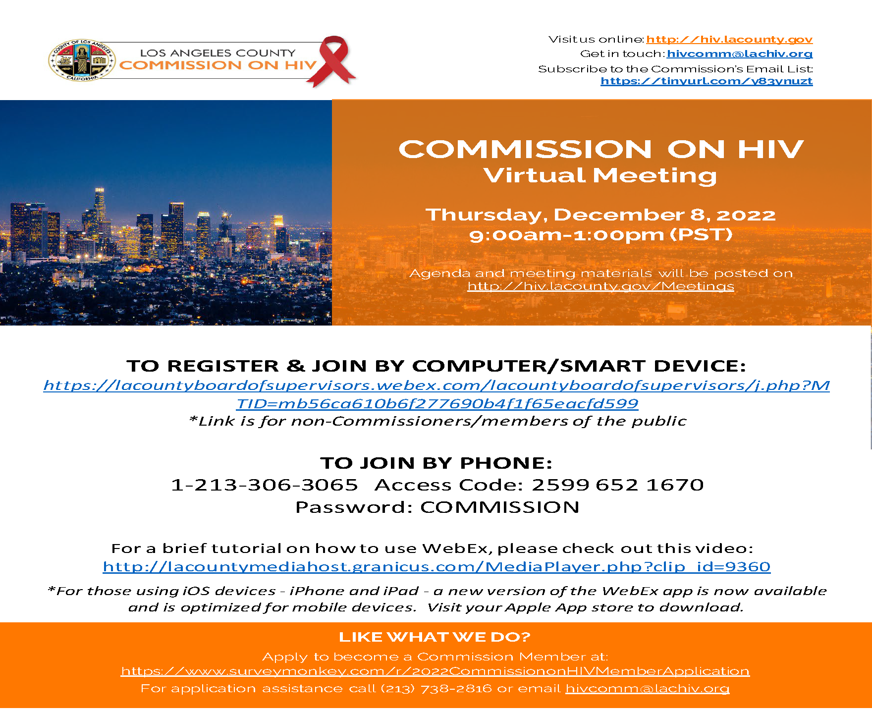 LOS ANGELES COUNTY COMMISSION ON HIV | Commission Virtual Meeting ...