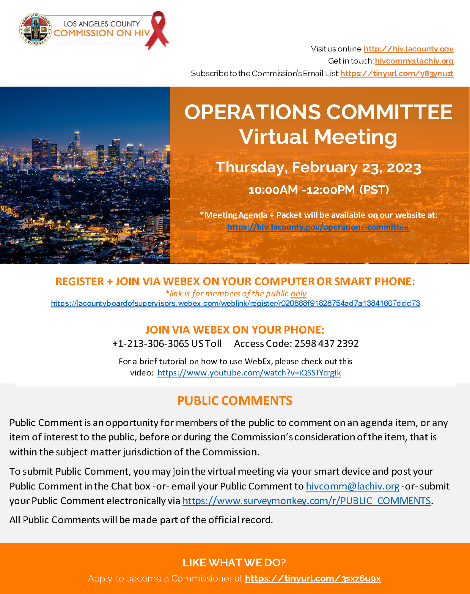 LOS ANGELES COUNTY COMMISSION ON HIV | Operations Committee Virtual ...