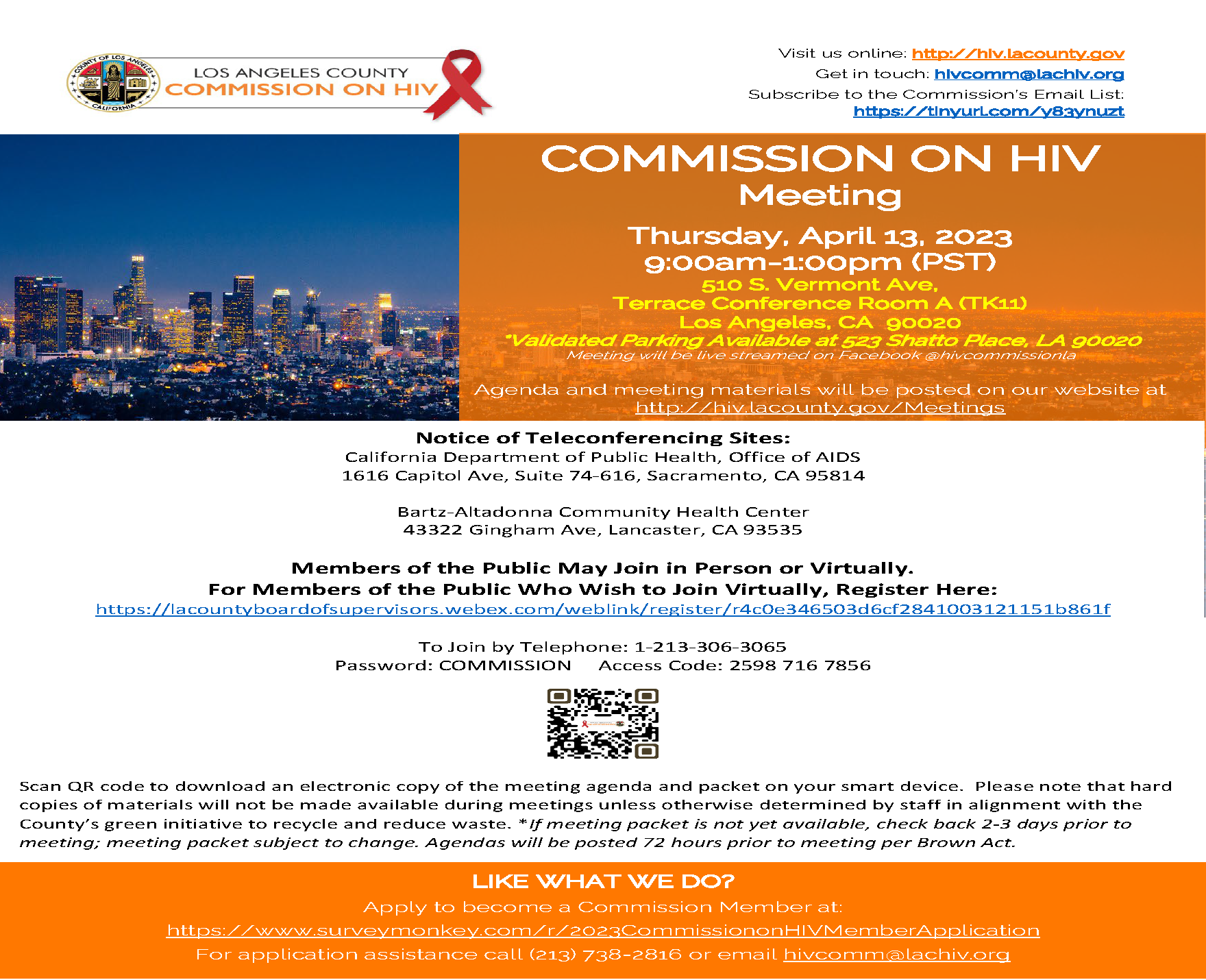 LOS ANGELES COUNTY COMMISSION ON HIV | Commission Meeting: Thurs, April ...