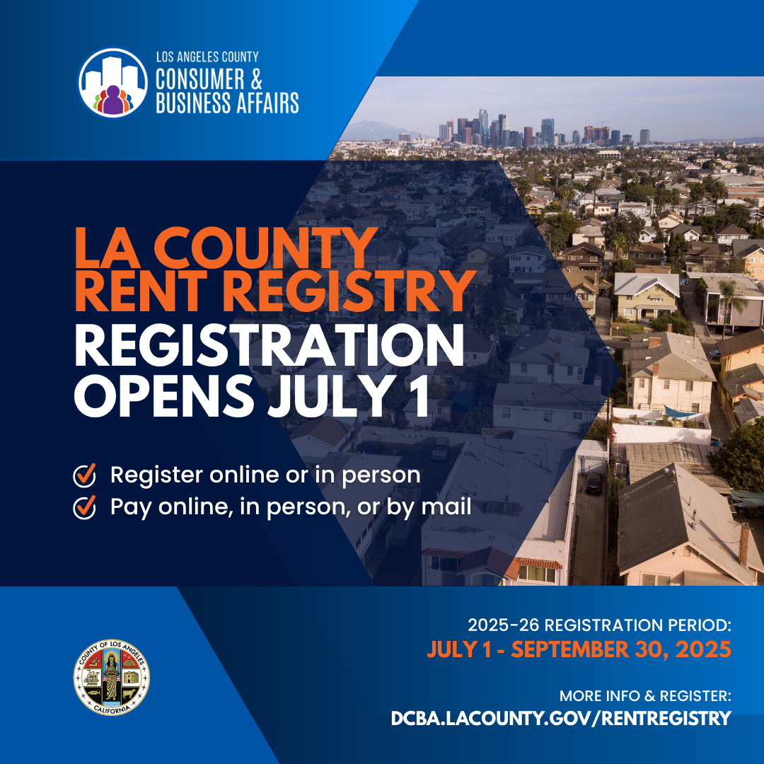 Own Rental Property in LA County? Rent Registration 2025-26 Opens July 1!